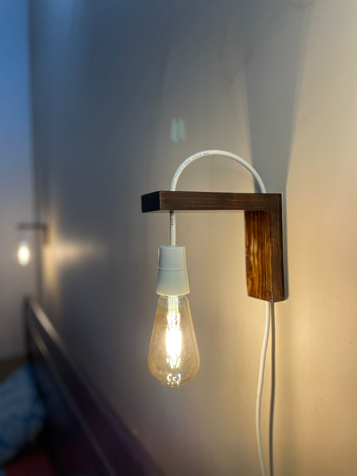 Set of Bed Side Lamp, Premium Wooden Bedroom Side Lamps and Side Table ...